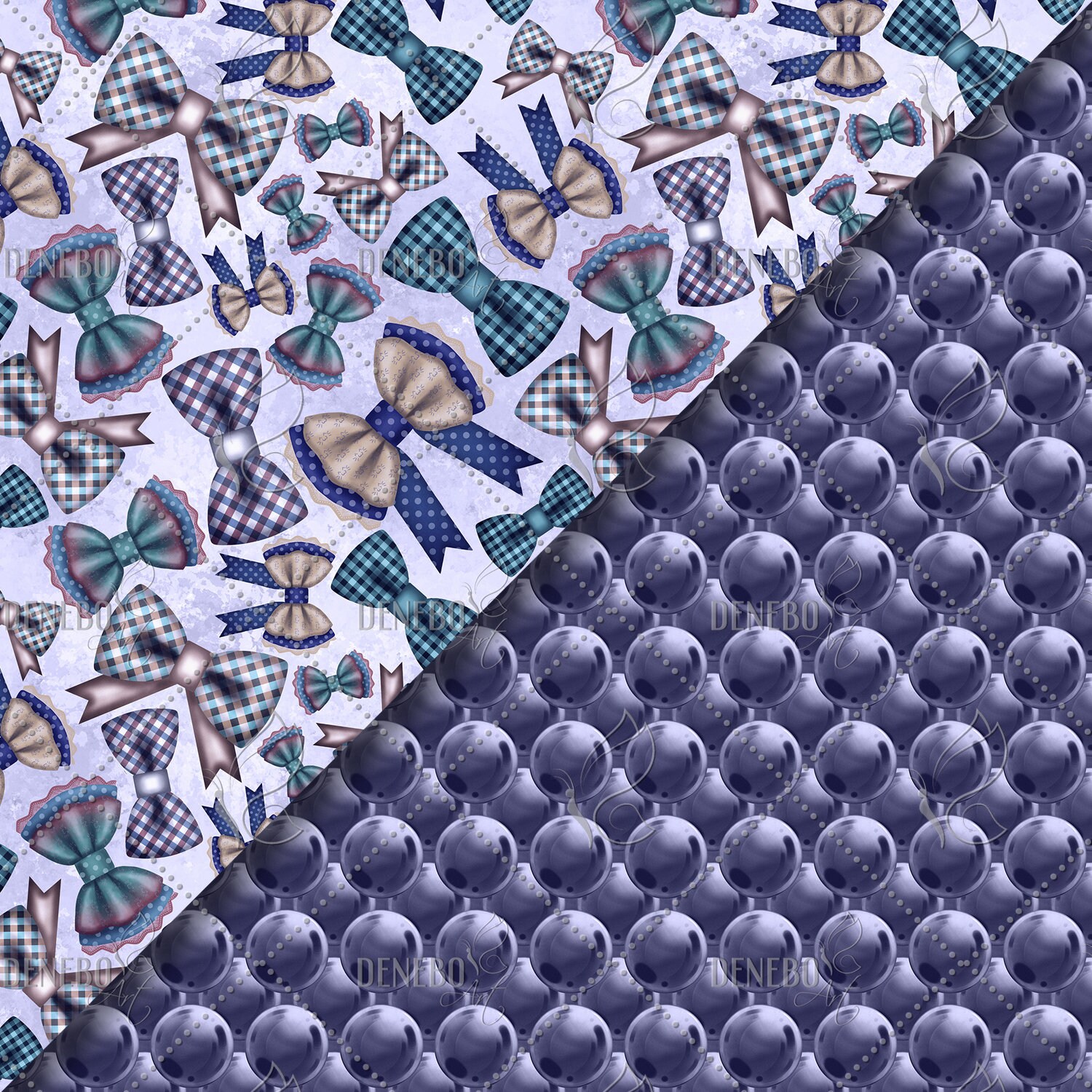 Cat Digital Papers, Seamless Pattern, Black and Blue Paper, Digital ...