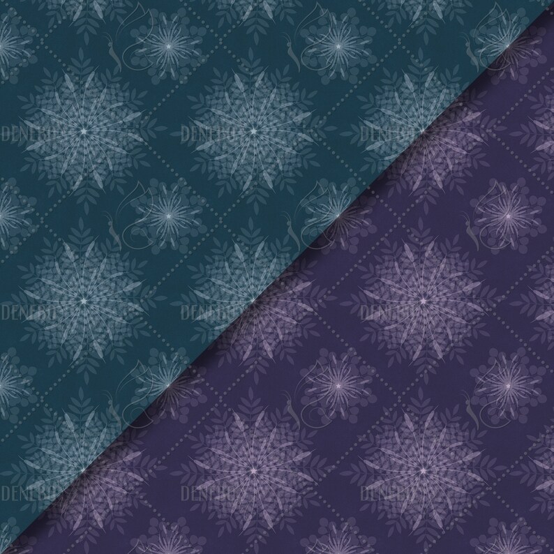 Night Sky Digital Paper Set Flower Pattern Stars Paper Pack Dark Blue ...