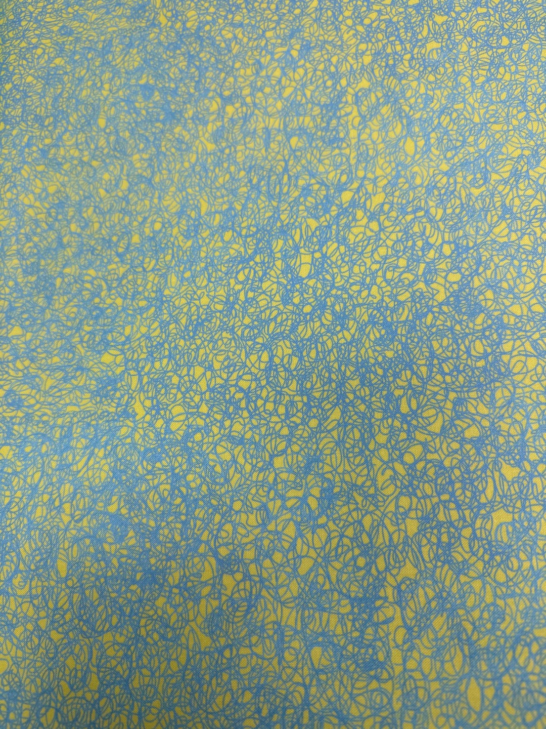 Loralie Designs Cotton Fabric: Turquoise Scribble on Lime Green by the ...
