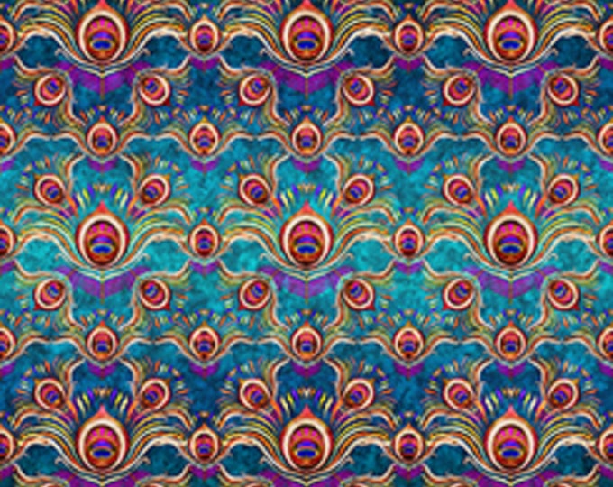 QT Fabrics - Eclectica - Peacock Feathers - Priced by the 1/2 Yard - Etsy
