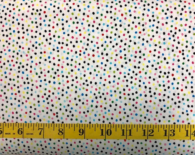QT Fabric - Dolly Mamas Sew Sassy by Joey - Polka Dots on White - 33 ...