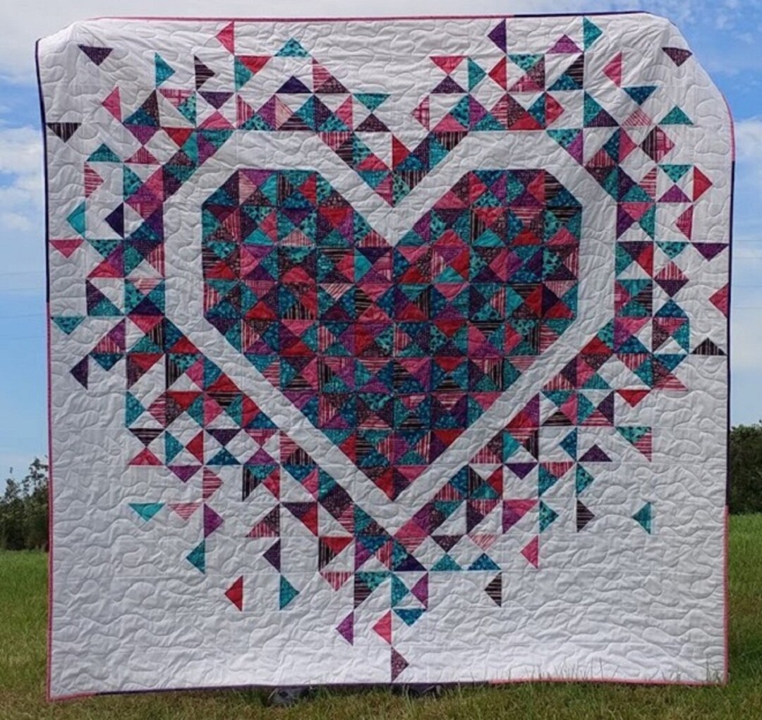 Exploding Heart Quilt Pattern: 72" Throw (PDF Pattern) - Etsy
