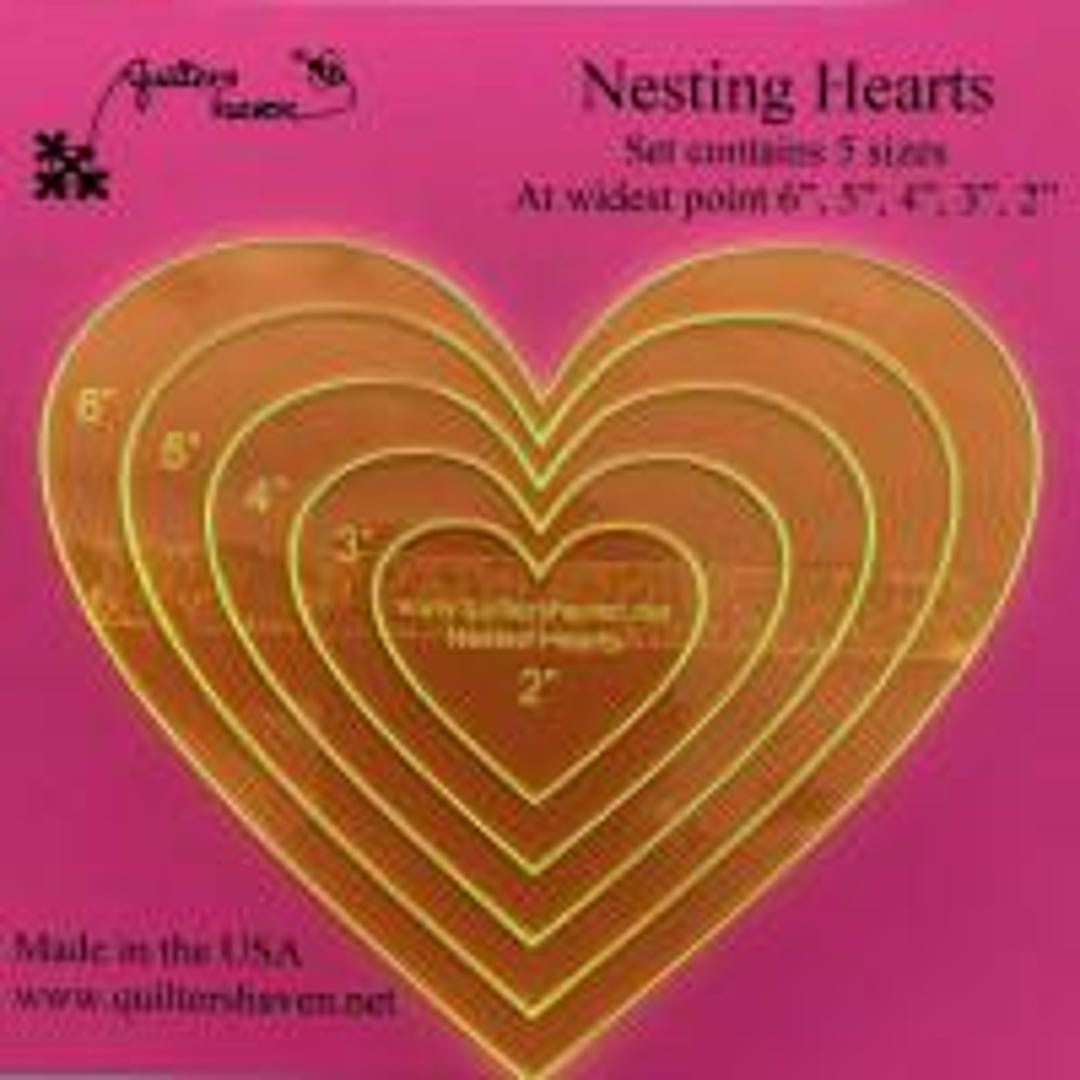 Nesting Hearts Acrylic Quilting Templates - 5 Sizes - Etsy
