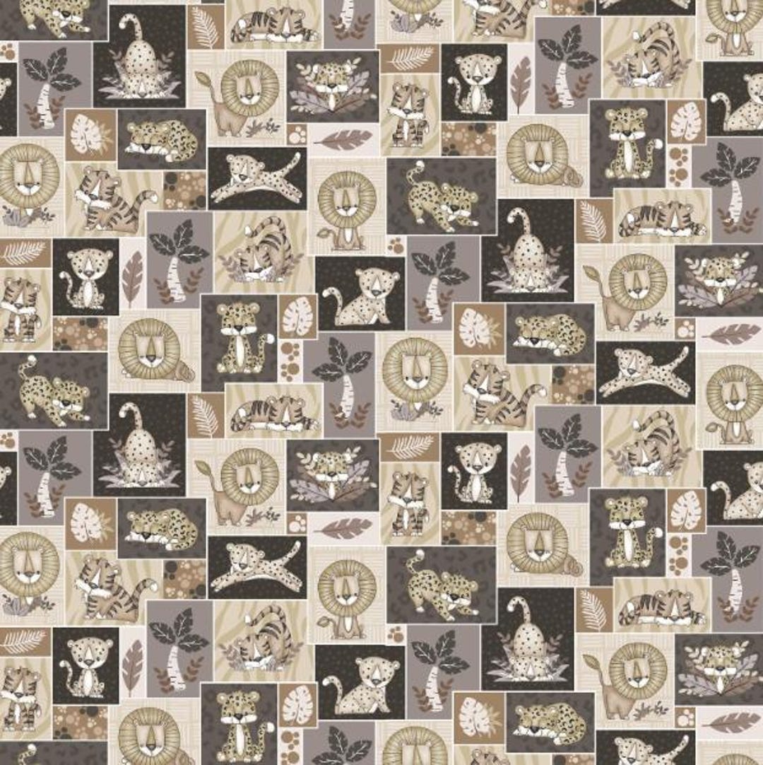 Big Kitties Patch- by Shelly Comiskey for Clothworks - Fabric Sold by 1 ...