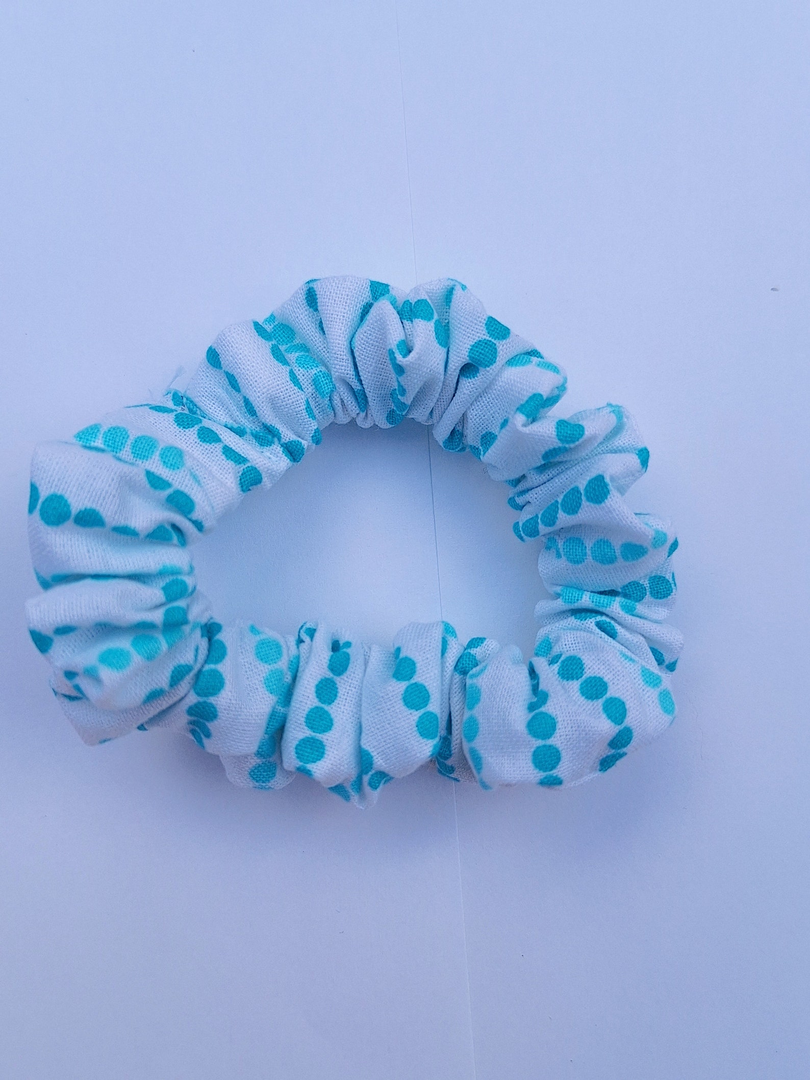 Aqua and White Striped Hair Scrunchie Polka Dot Hair Tie Hair Accessory ...