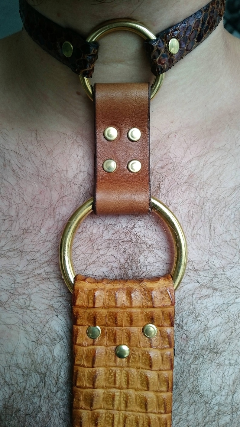 Crocodile/snake Leather Harness Bdsm/fetishwear/reptil/lgbtq ...