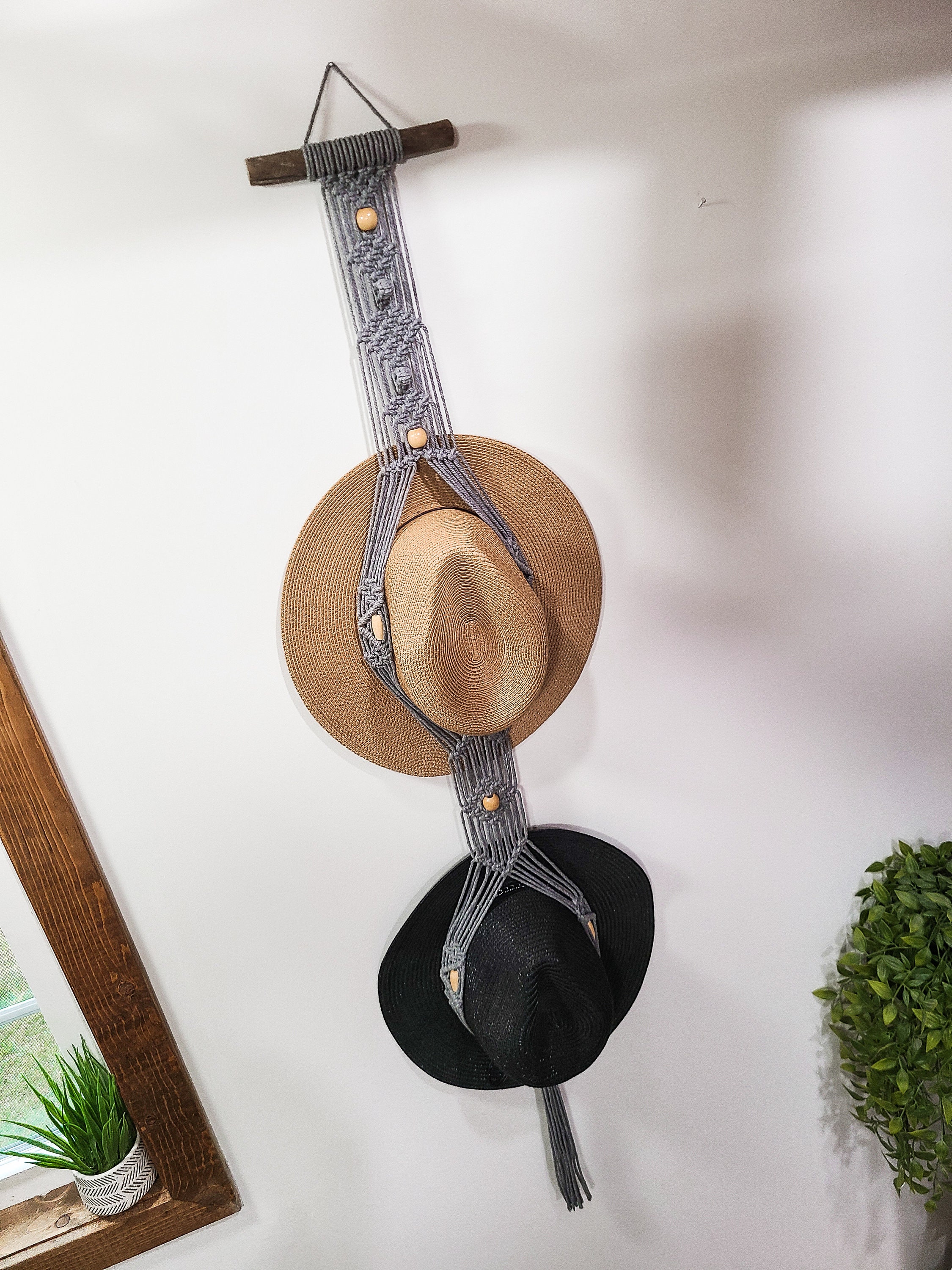 Macrame Hat Hanger / Hat Holder / Hat Storage / Home Decor / - Etsy