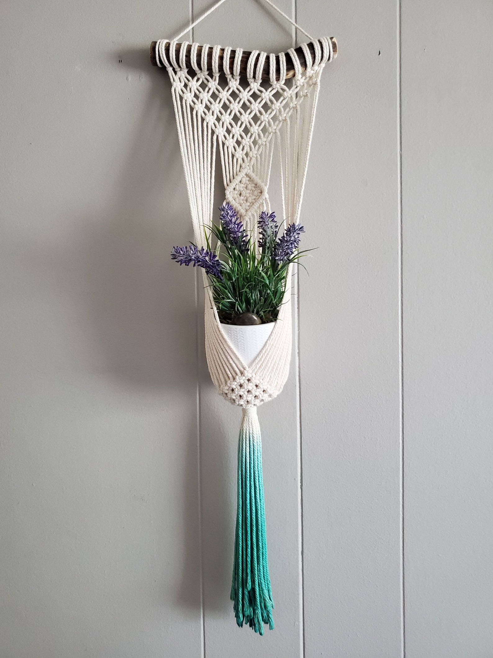 SMALL Clove Hitch Single Plant Hanger / Small Macrame Wall | Etsy