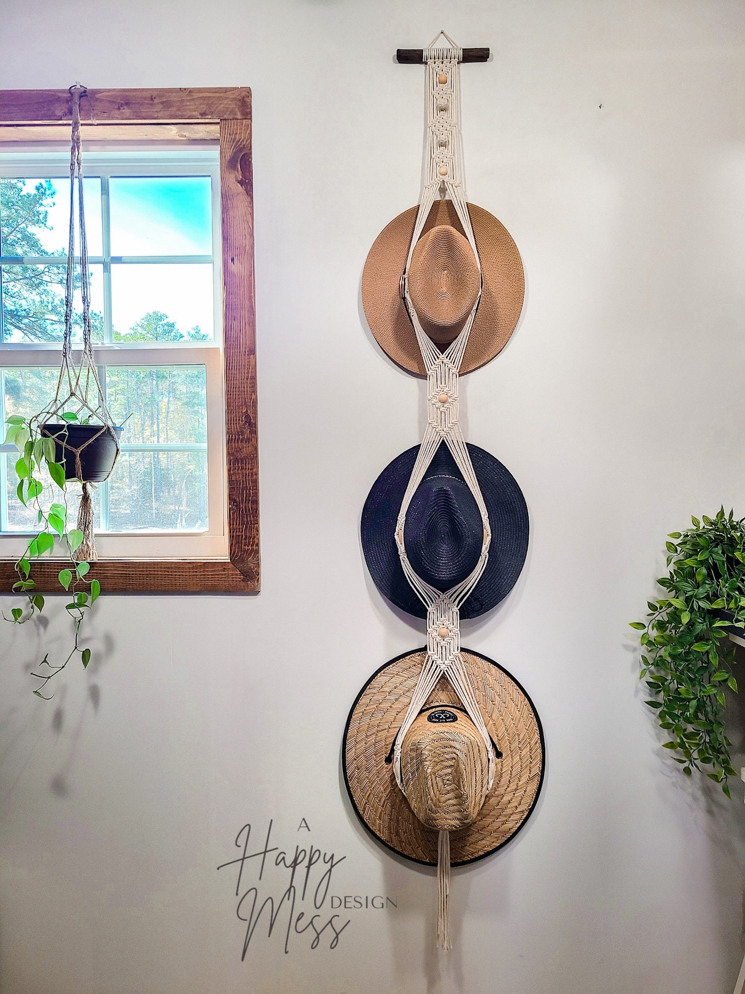 Macrame Hat Hanger / Hat Holder / Hat Storage / Home Decor / - Etsy