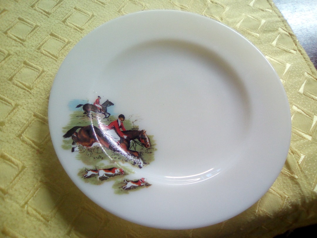 VTG Pyrex Three Hunting Scene Plates Slang Name Tally Ho Etsy UK vtg-pyrex-three-hunting-scene-plates-slang-name-tally-ho-etsy-uk