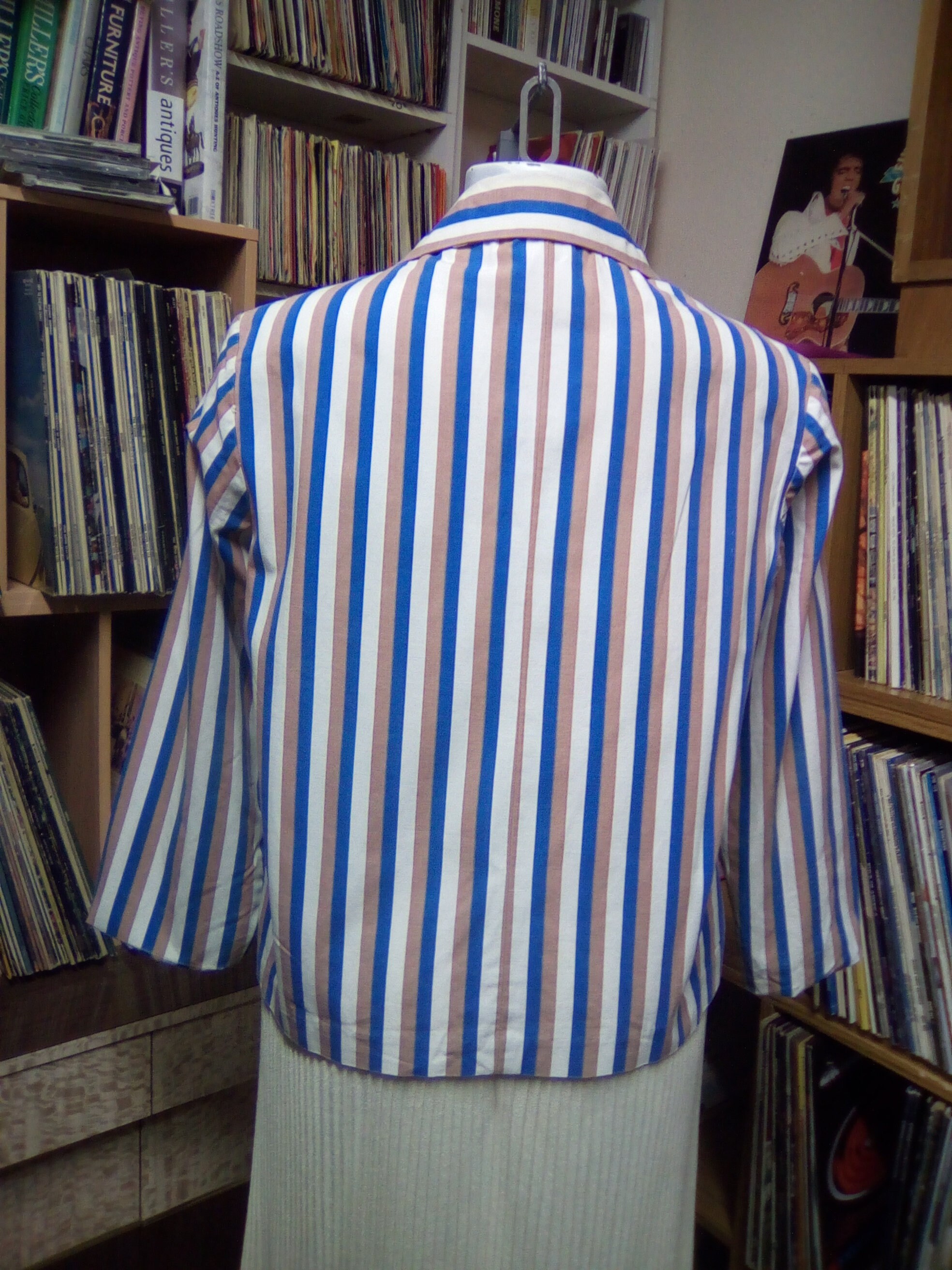60s/70s Eaton Boating Style Ladies Jacket, Classic Striped Cotton, Gold ...