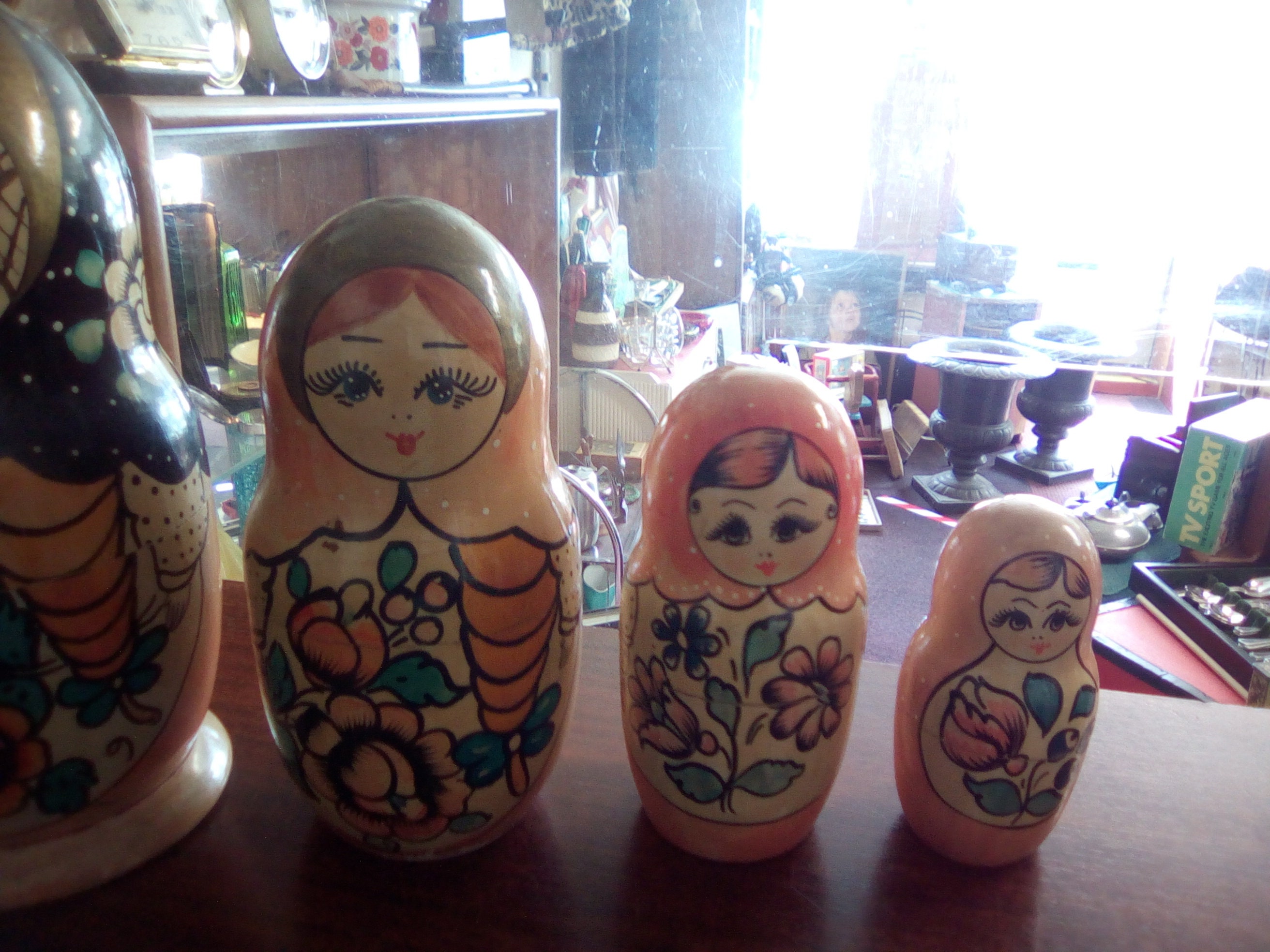 Navy Blue Floral Set of Matryoshka Dolls, Stacking Dolls, Nesting Dolls, Russian Tea Dolls ...
