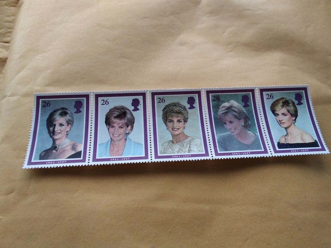 Five Diana Princess of Wales, Issued by the Royal Mail, British Collector Stamps, to Commemorate ...