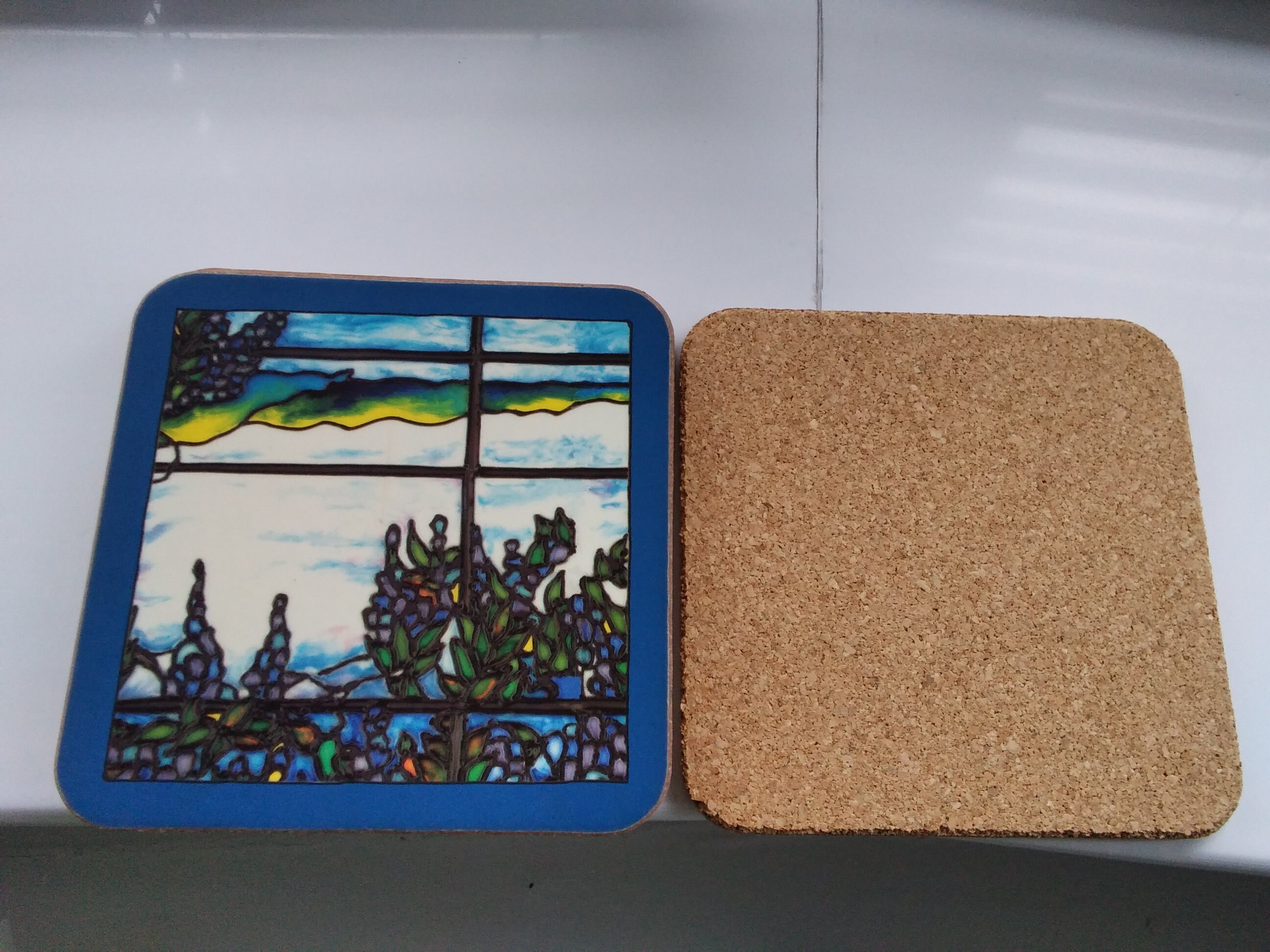 80s Drinks Coasters Colourful Deco Stained Glass Print Boxed - Etsy
