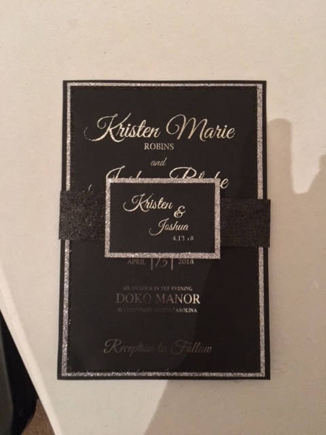 Black Wedding Invitation - Etsy