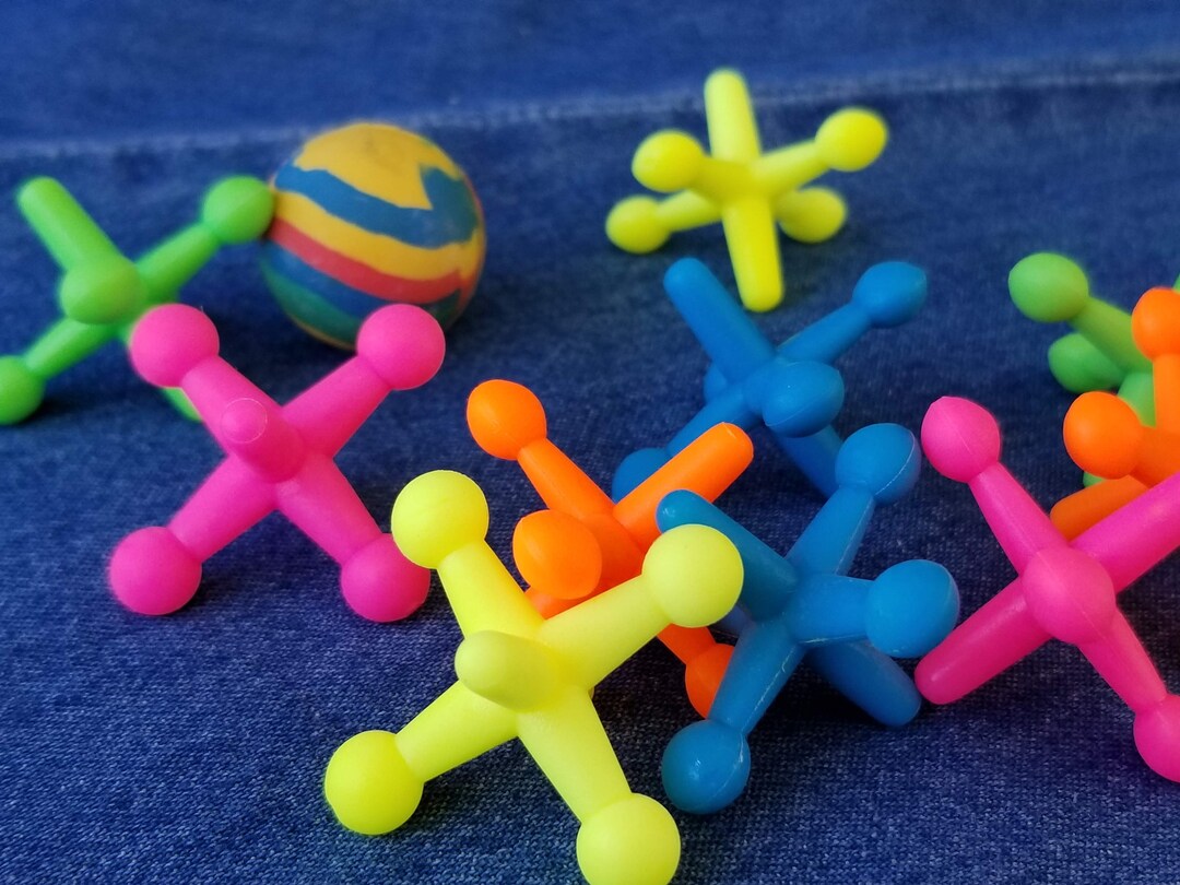 1990s Neon Kids Toys Vintage Jacks Set - Etsy