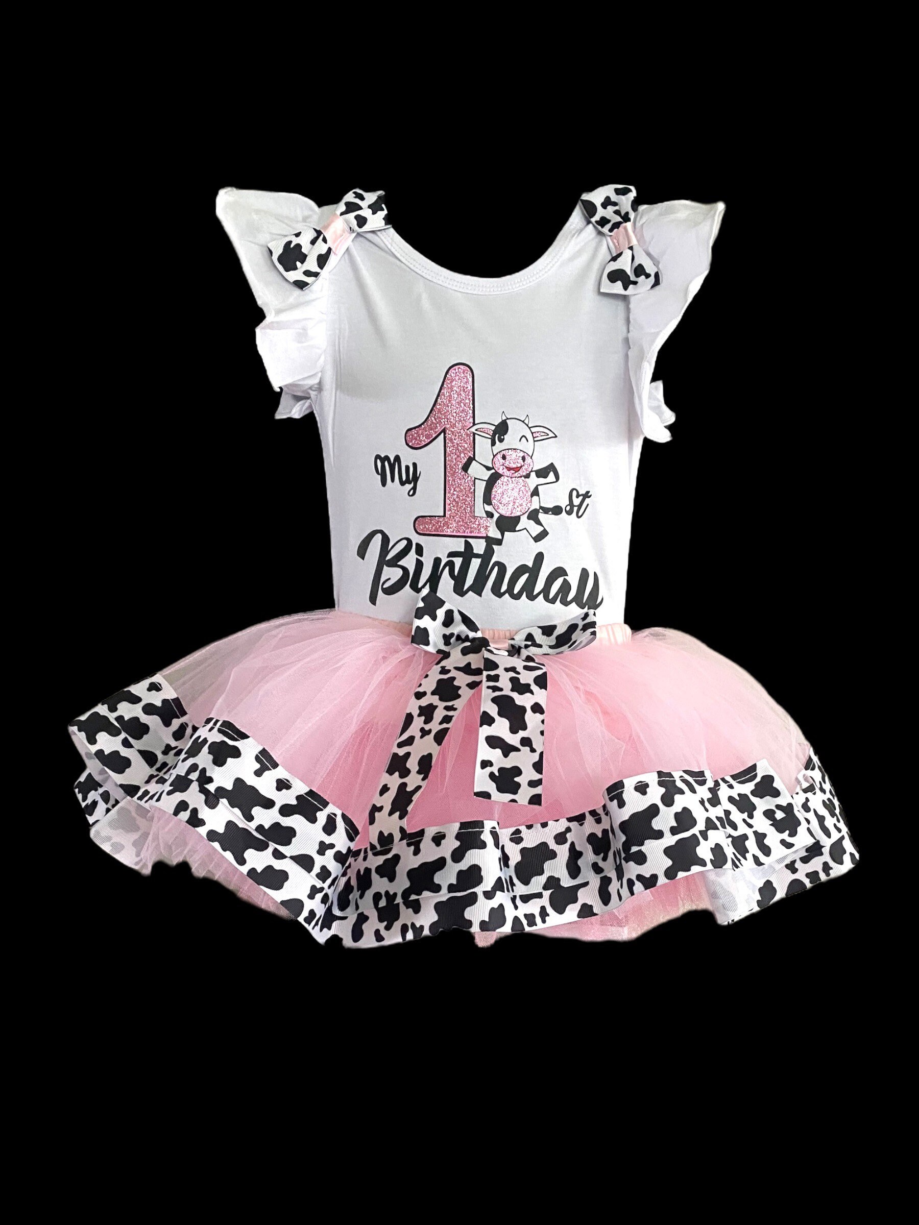 Dreamer Pink Moo Moo Cow Tutu, Birthday Outfit With Shoes, Custom Pink ...