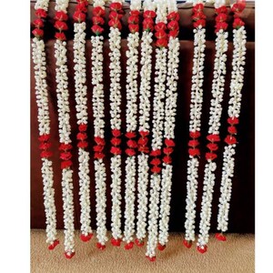 5 Strings Mogra Ladi Flower Strings Torans Flower Garland Lines Red ...