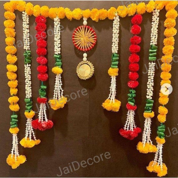 Home Décor 6 feet long Flower Toran Artificial Garland colorfull Flower ...