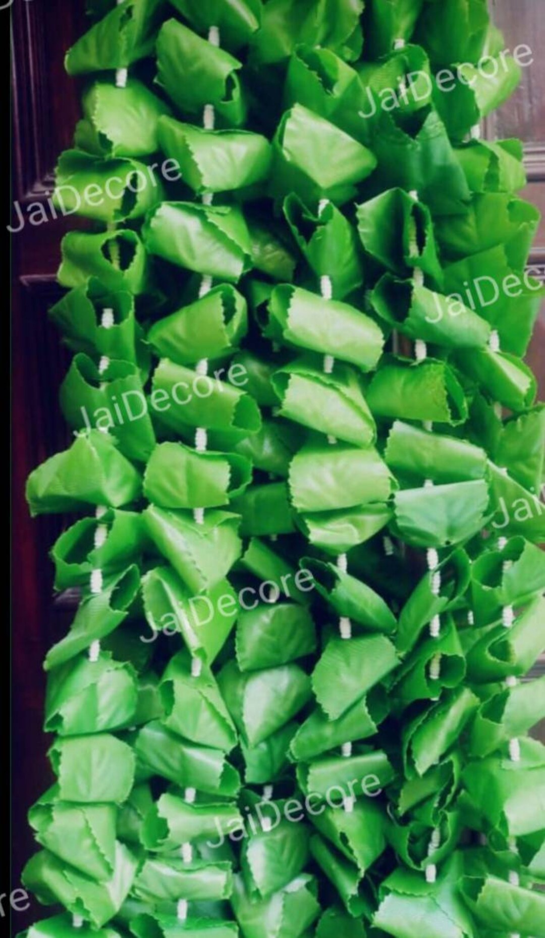 5 Pieces of Folded Green Leaves Strings Real Look Leaf Artificial ...