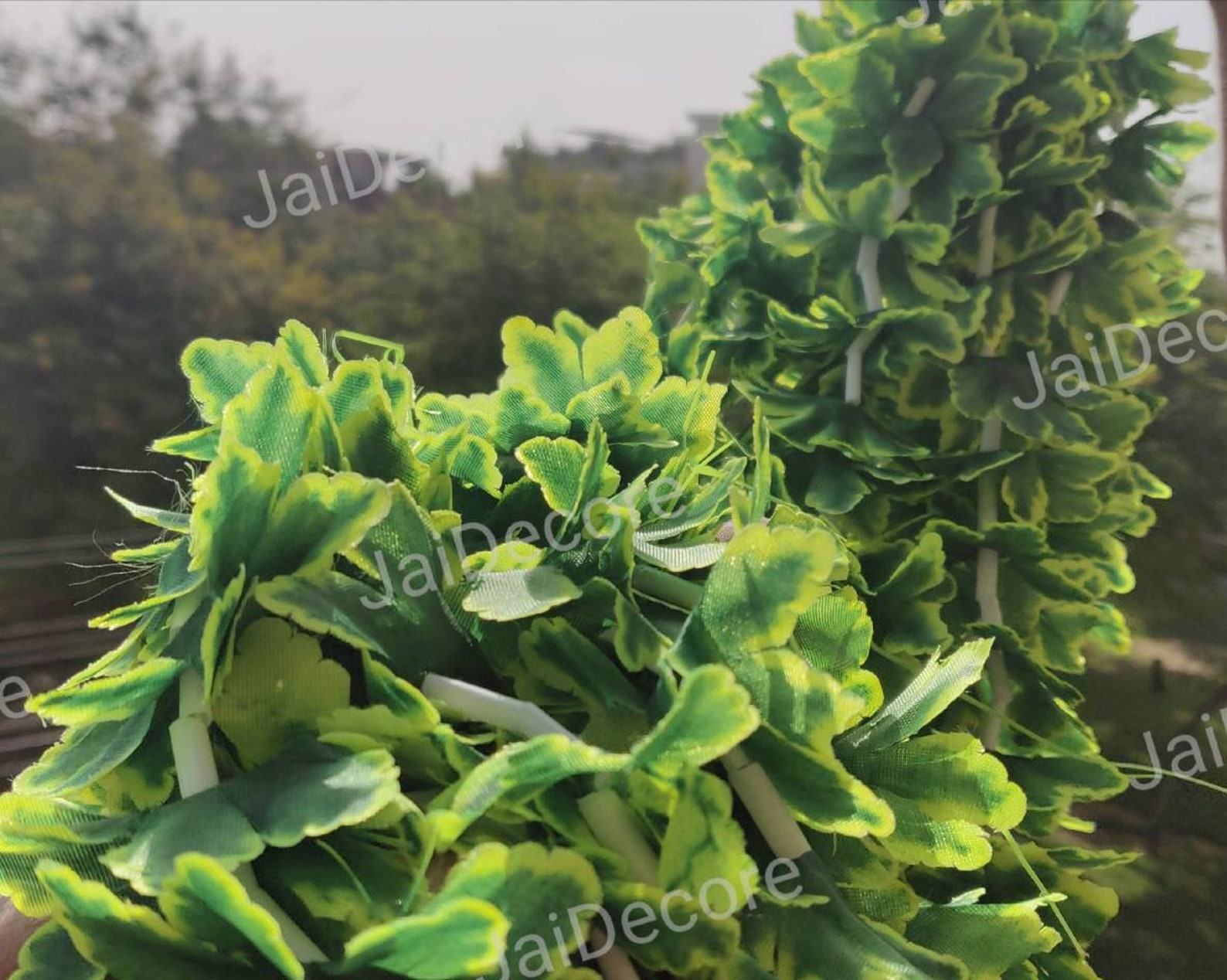 5 Pieces Of Green Leaves Strings Real Look Leaf Artificial | Etsy