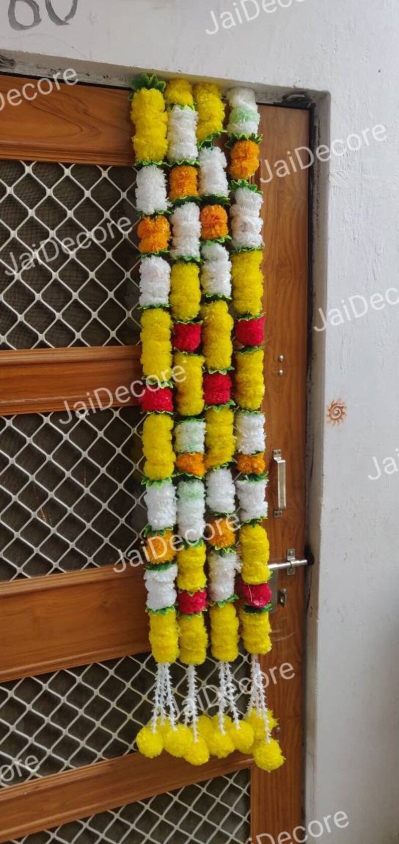 Indian Decoration Heavy Artificial Flower Strings Orange Toran | Etsy