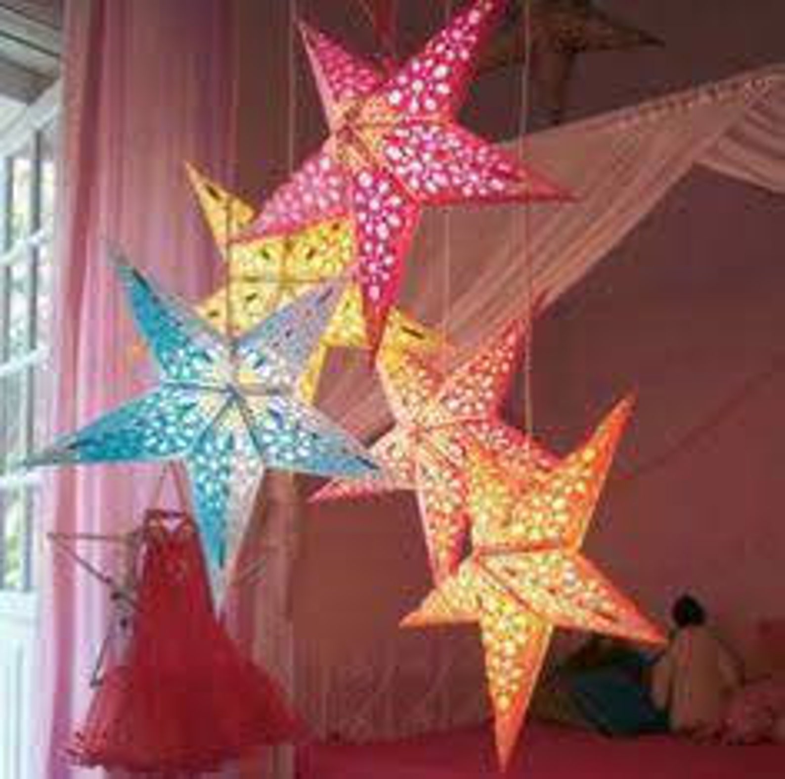 4 Day Delivery 10 Pcs Star Decorative Paper Lamps Christmas Tree ...