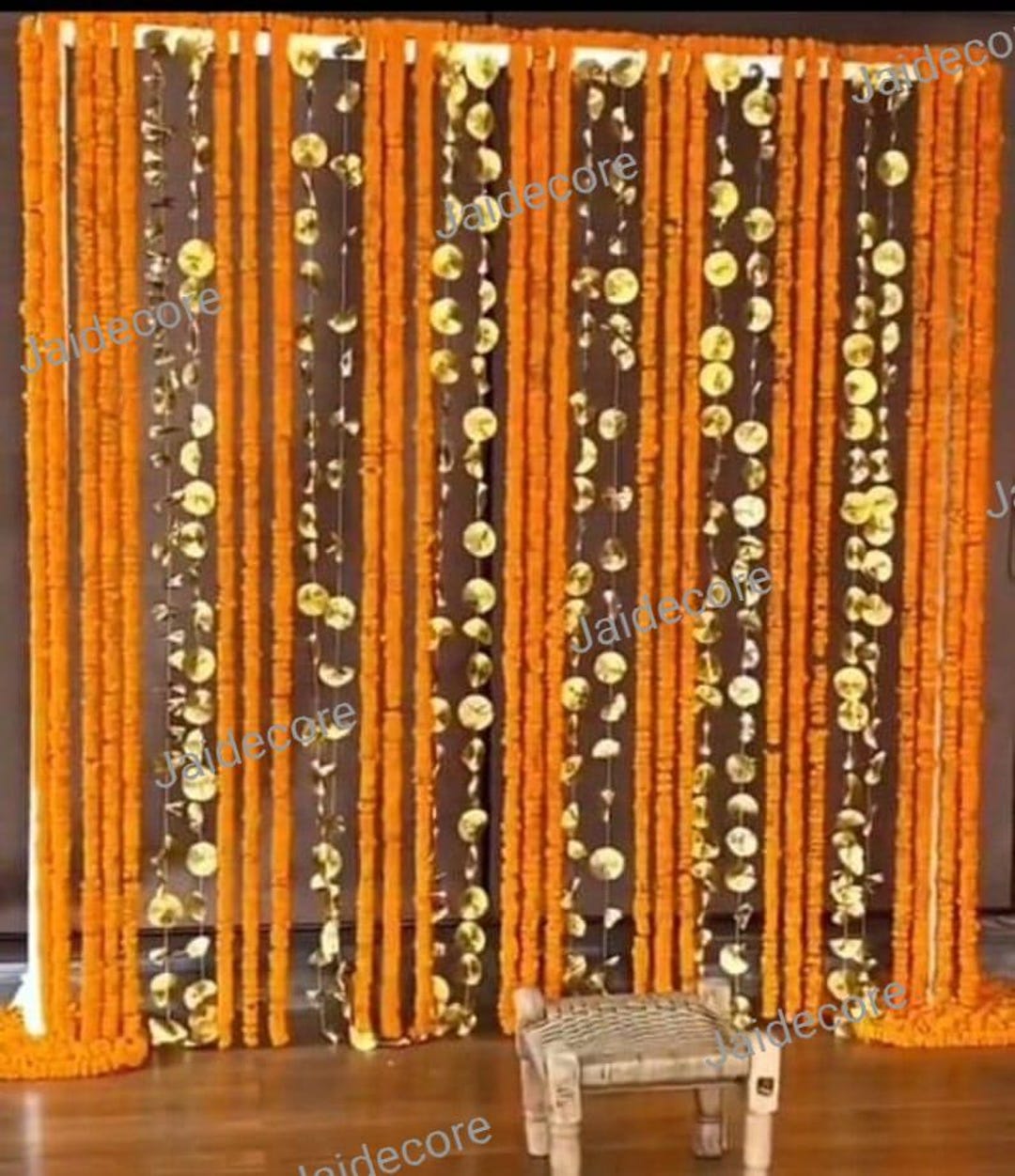 Complete Set of Marigold Gota Decoration Strings Wedding Decoration ...