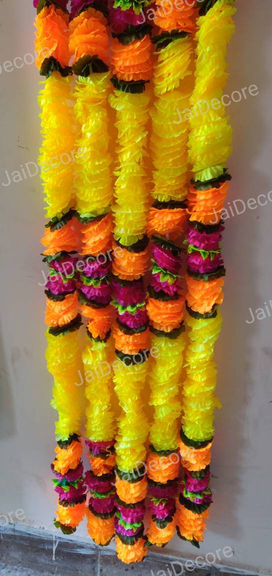 5 Strings Lot of Indian Decoration Flower Strings Torans Garland Lines ...