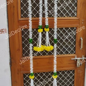 5 Strings Mogra Ladi Flower Strings Torans Flower Garland Lines White ...