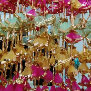 15 Pieces of Flower Strings Fabric Tassels Torans Flower Lines Fabric ...