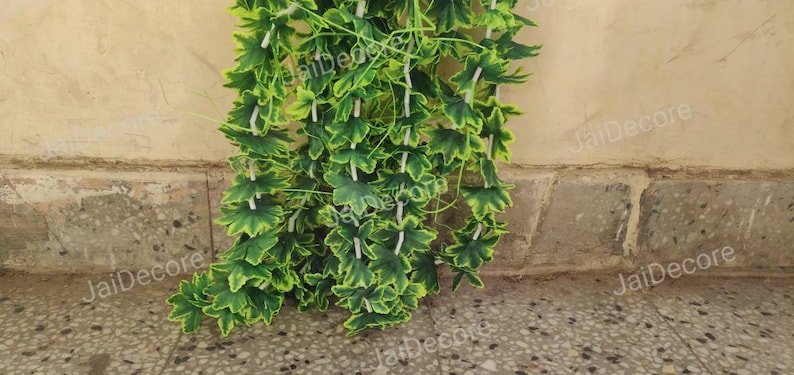 5 Pieces of Green Leaves Strings Real Look Leaf Artificial Blossom ...