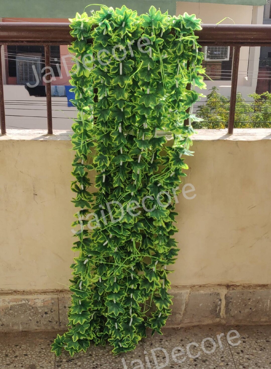 5 Pieces of Green Leaves Strings Real Look Leaf Artificial Blossom ...