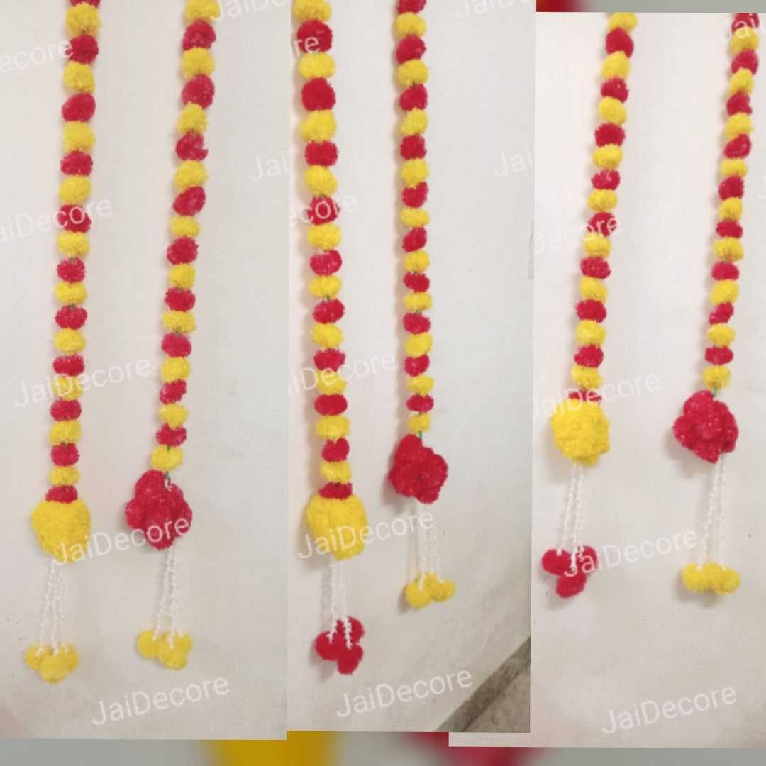 Marigold Lily Flower Strings Torans Flower Garland Lines Marigold Mango ...