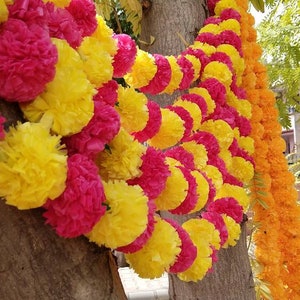 15 Mix Assorted String of Flower Torans Flower Lines Marie Gold Flower ...