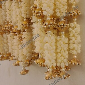 10 Strings of Mogra Ladi Flower Strings Torans Flower Garland Lines ...