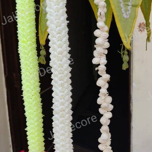 5 Pieces of Heavy Mogra Lari Flower Strings Torans Flower Garland Lines ...