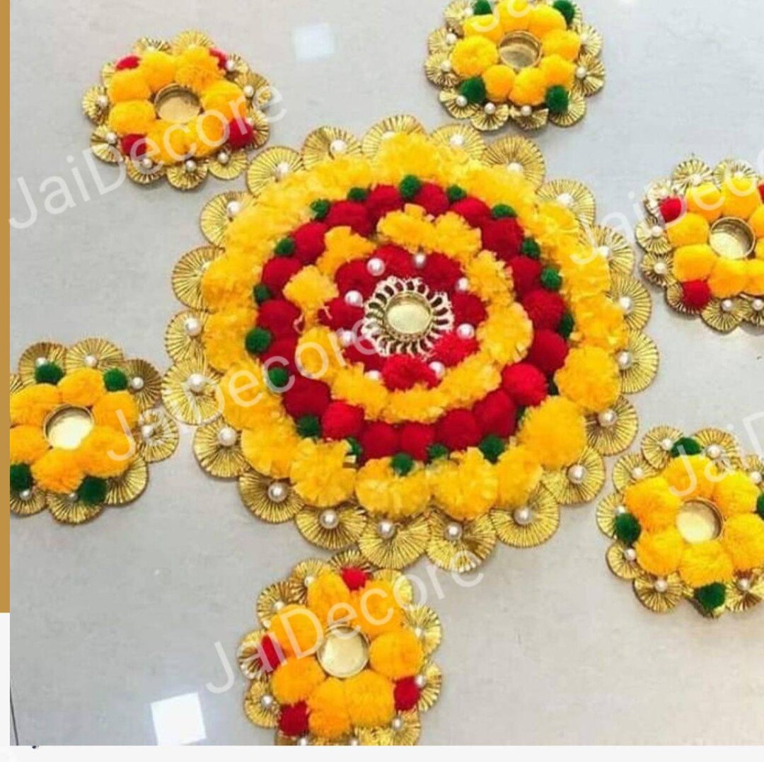 Express Shipping of Beautiful Rangoli Artificial Flower Floral ...