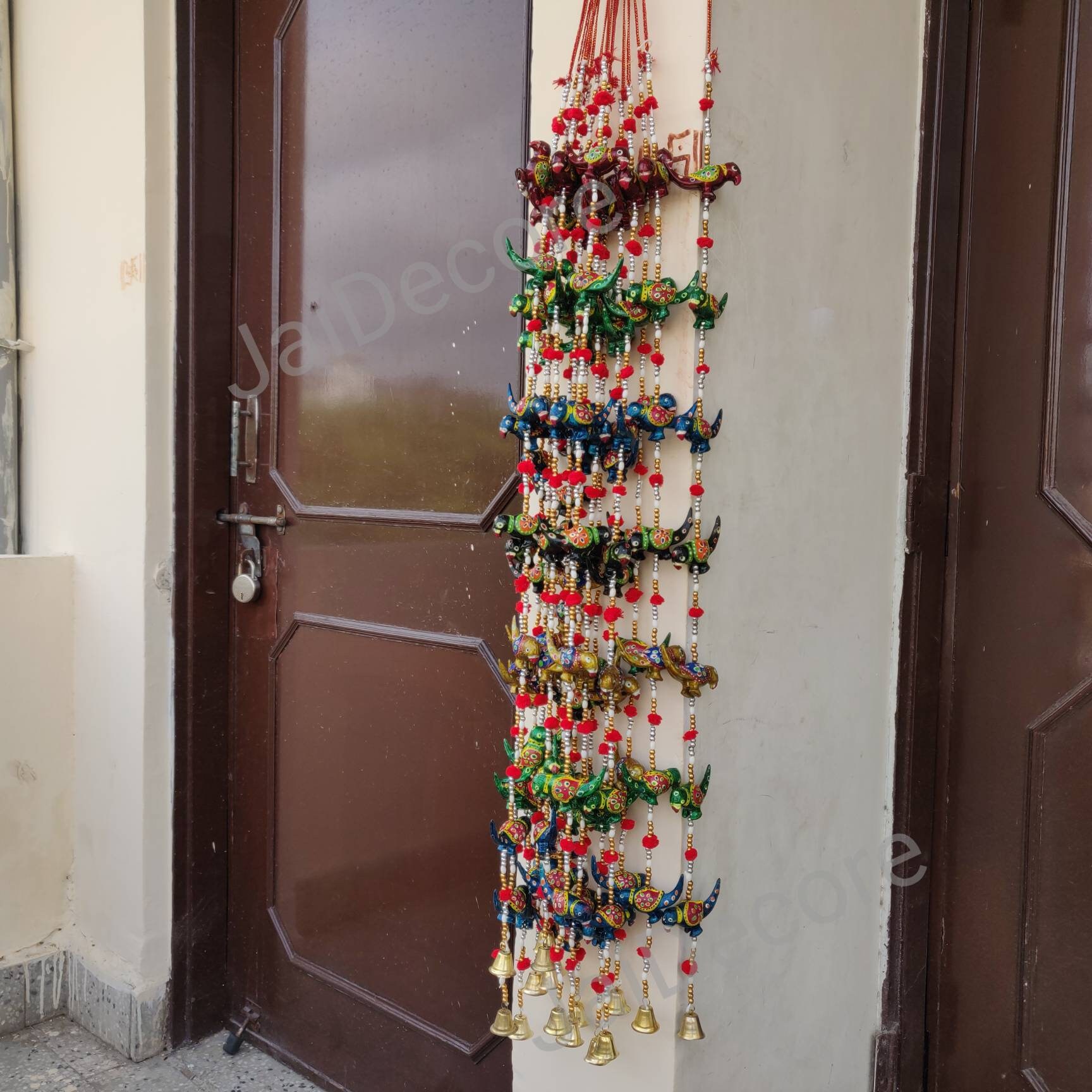 Set of 2 Artificial Parrot Pompom Strings With Golden and - Etsy