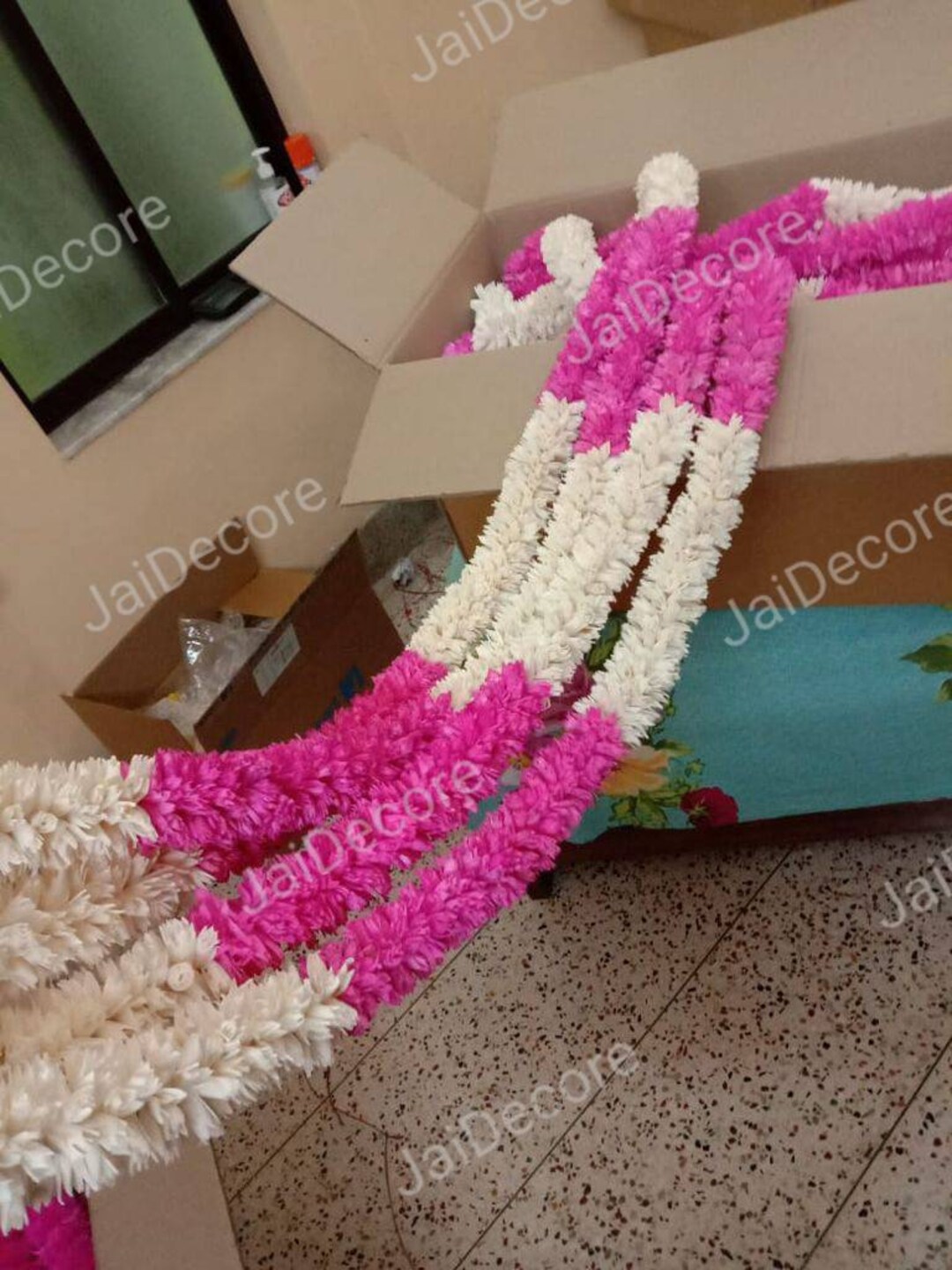 Indian Decoration Artificial Paper Flower Strings Jasmine Flower ...