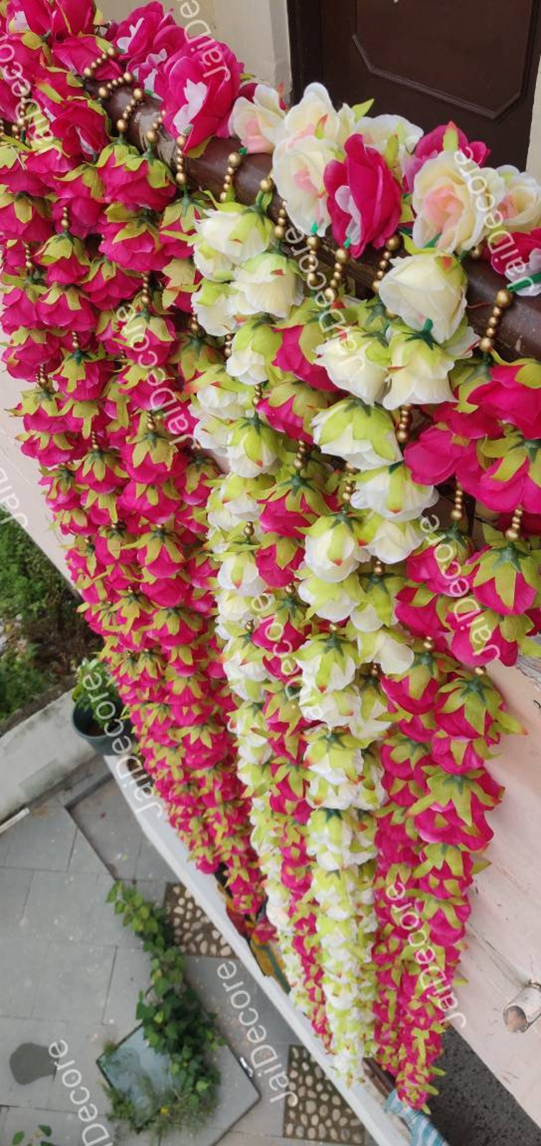 5 Strings of Indian Decoration Artificial Flower Strings Toran Flowers ...