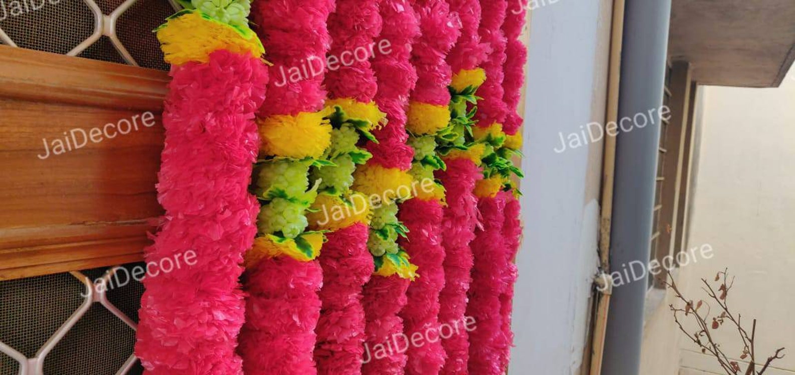 Indian Decoration Heavy Artificial Flower Bell Strings Red | Etsy