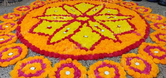 Buy Express Shipping of Beautiful Rangoli Artificial Flower Floral ...