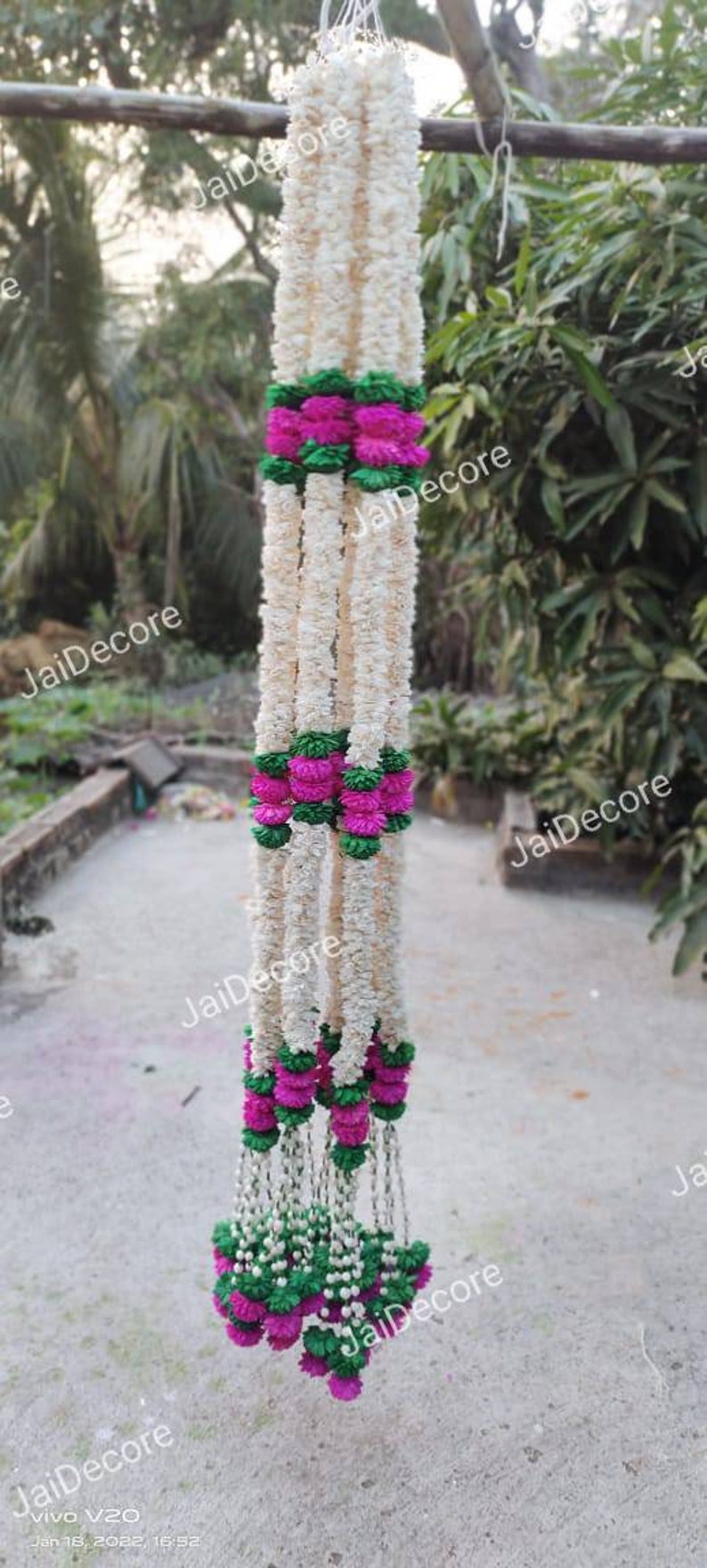 Indian Decoration Artificial Paper Flower Strings Jasmine - Etsy