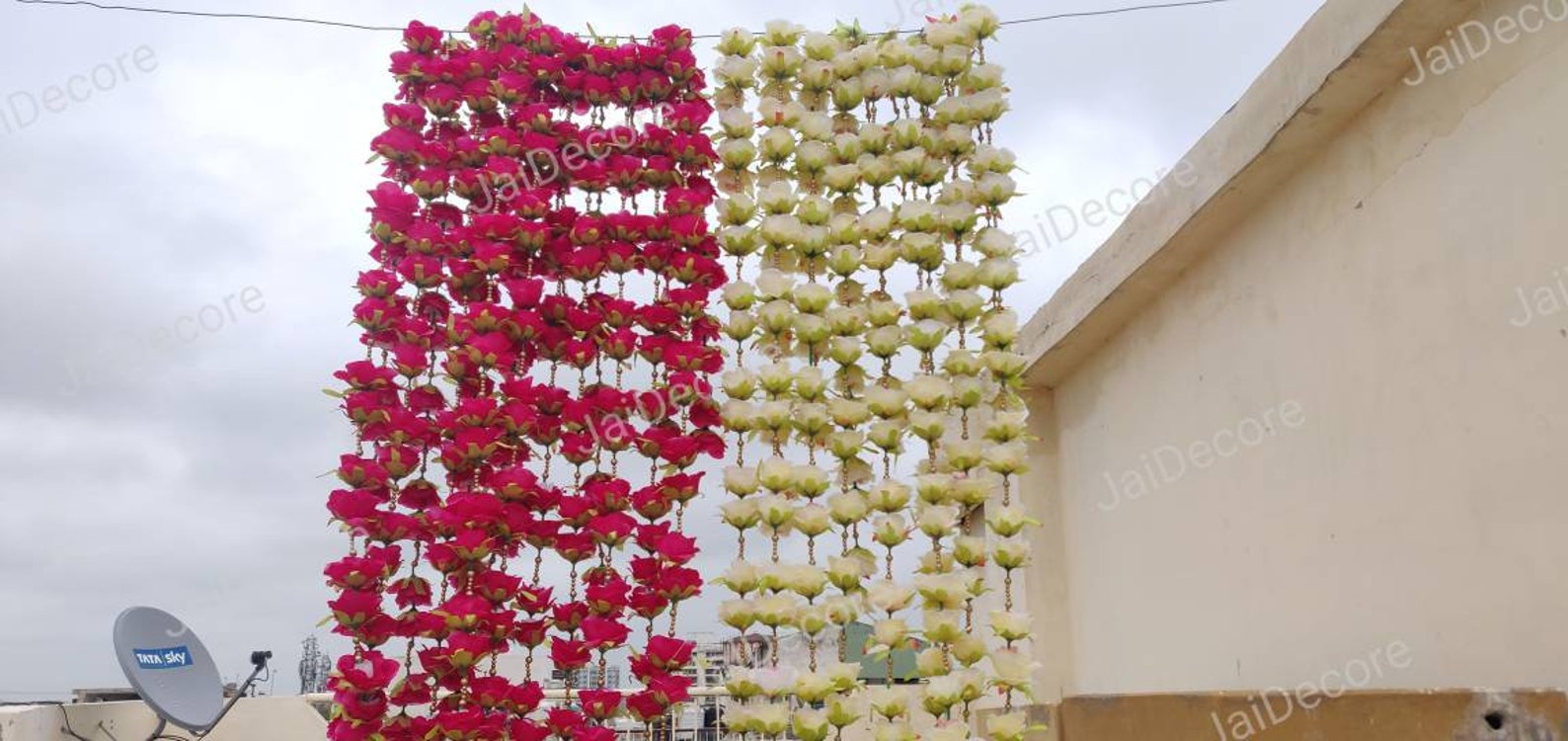 5 Strings of Indian Decoration Artificial Flower Strings Toran - Etsy