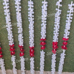 5 Strings Mogra Ladi Flower Strings Torans Flower Garland Lines Red ...