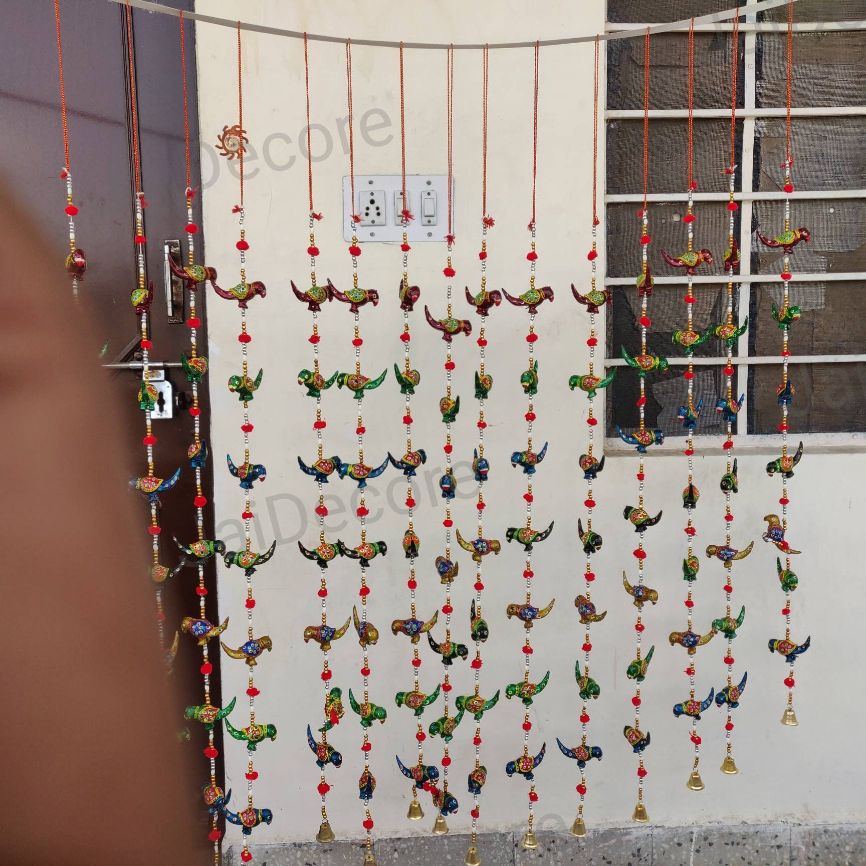 Set of 2 Artificial Parrot Pompom Strings With Golden and - Etsy