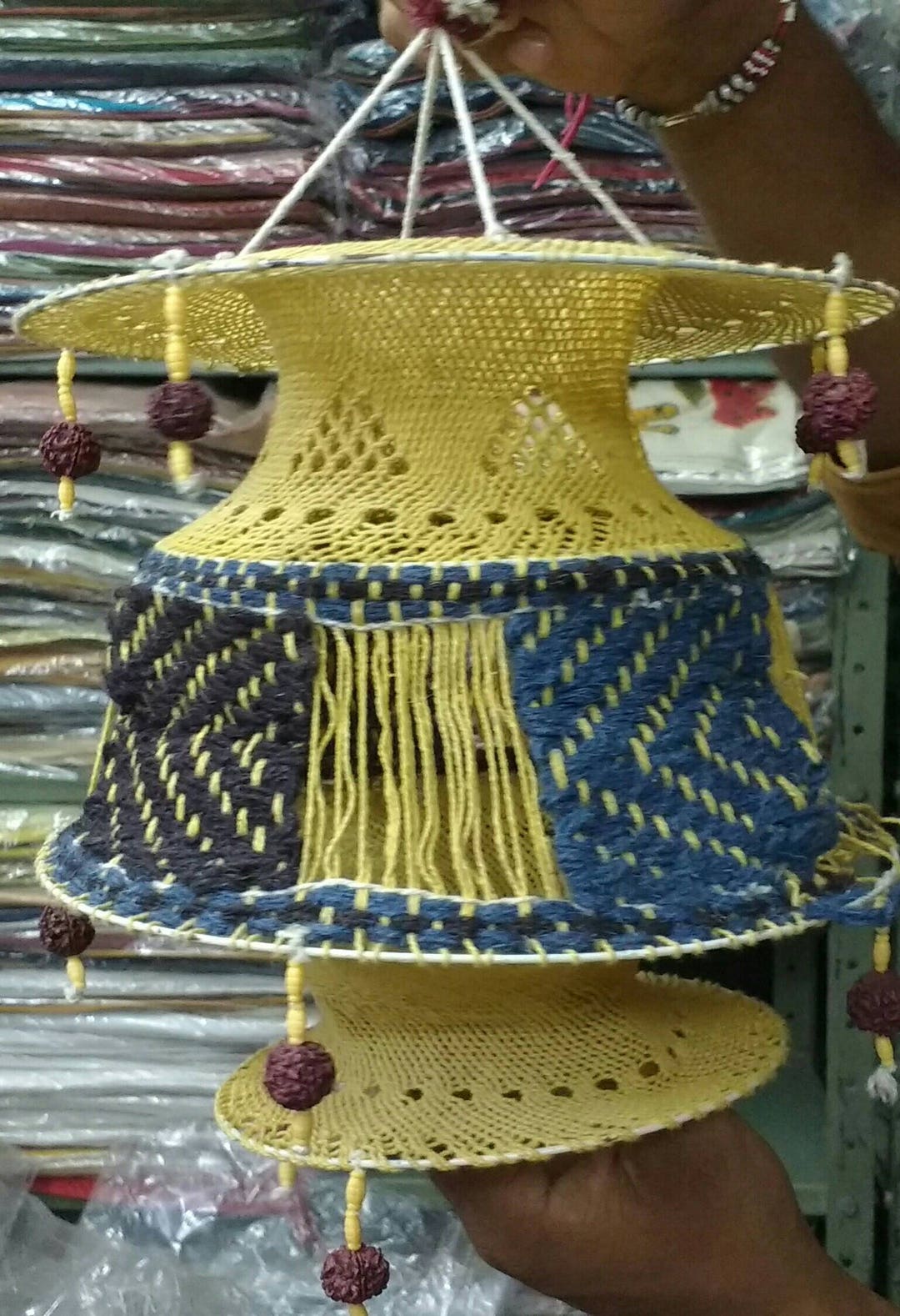Jute Decorative Lanterns Collapsible Ethnic Ceiling Chandelier - Etsy