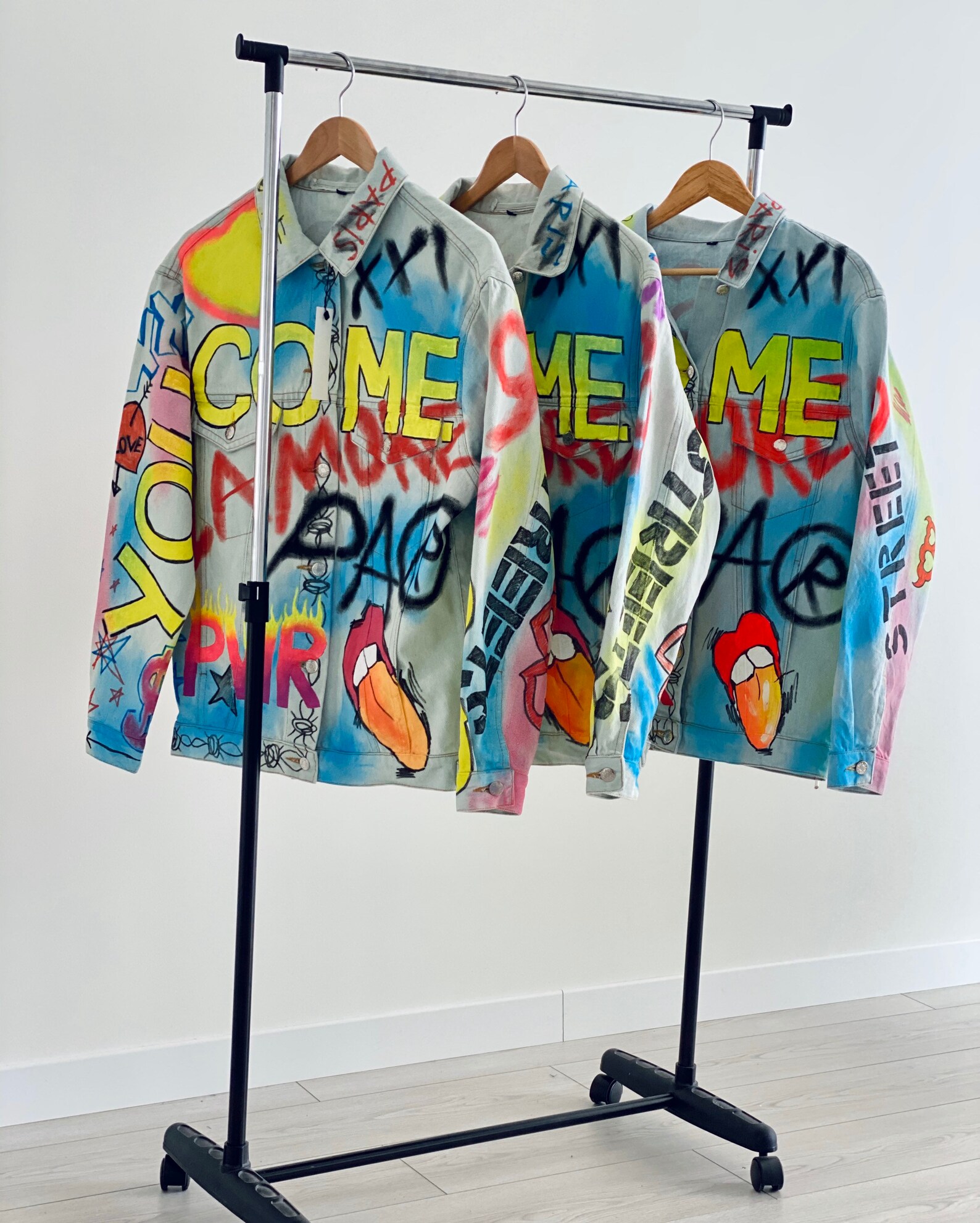 Denim Jacket With Art - Etsy