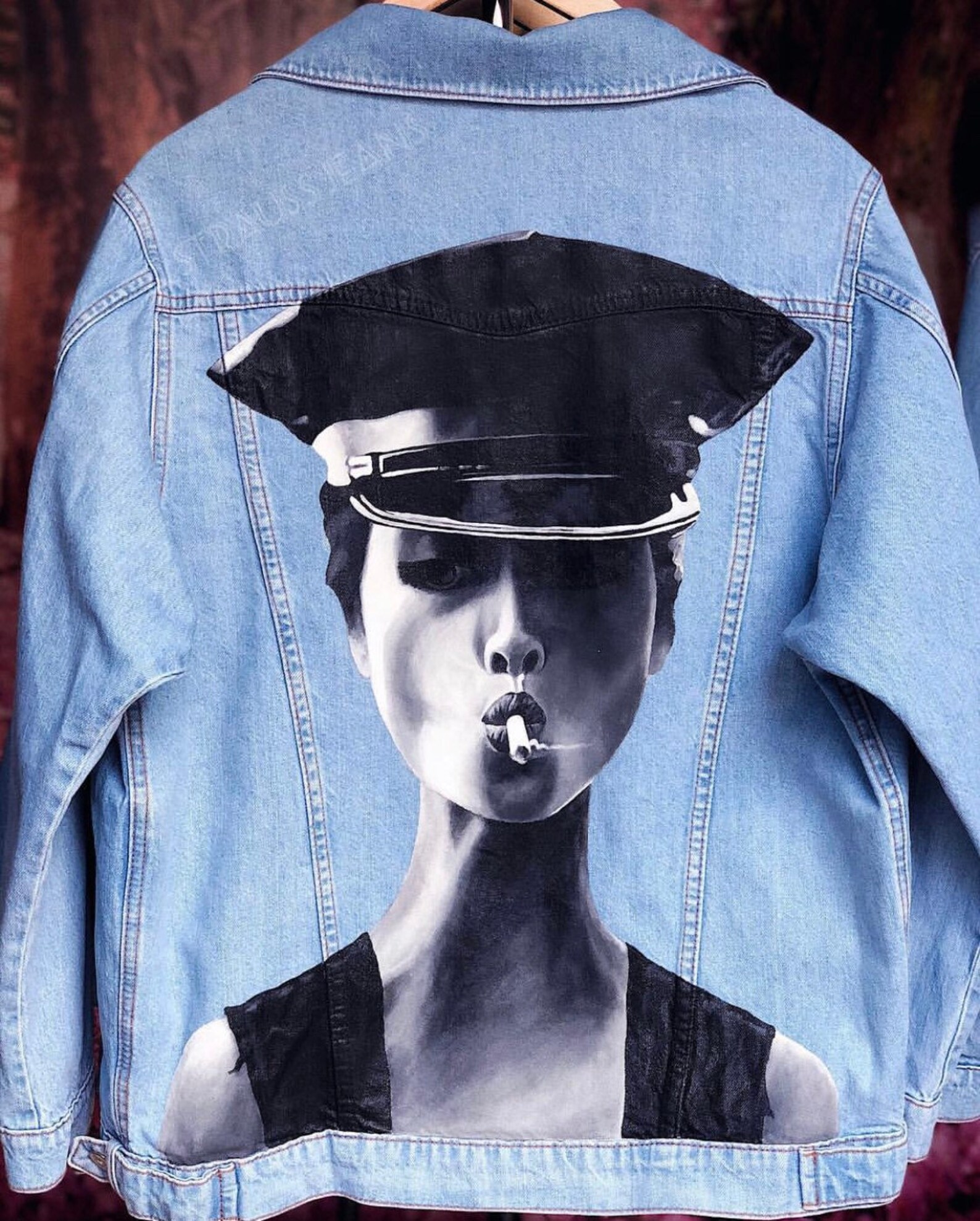 Denim Jacket With Art - Etsy